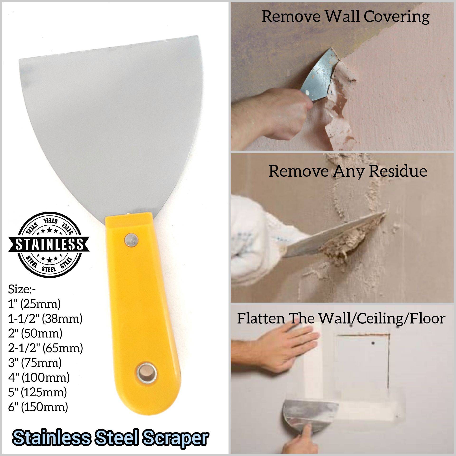 Multipurpose Stainless Steel Putty Knife Scraper For Burger Flipper ...