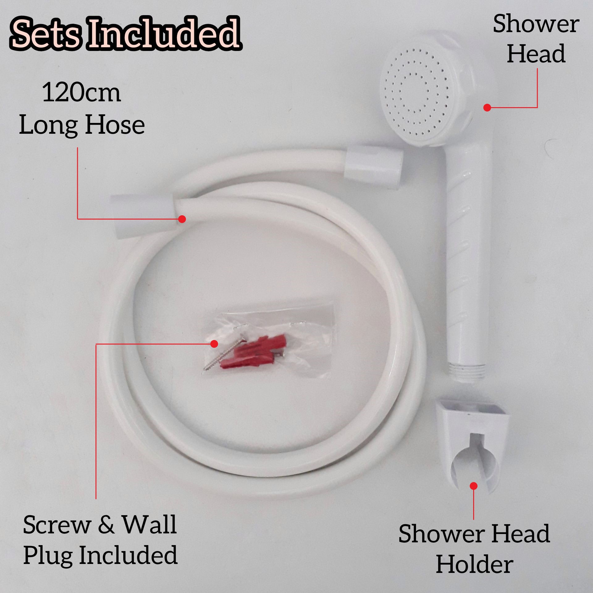 TECHPLUS HAND SHOWER HEAD SET WITH HOSE IN TOILET BATHROOM ACCESSORIES