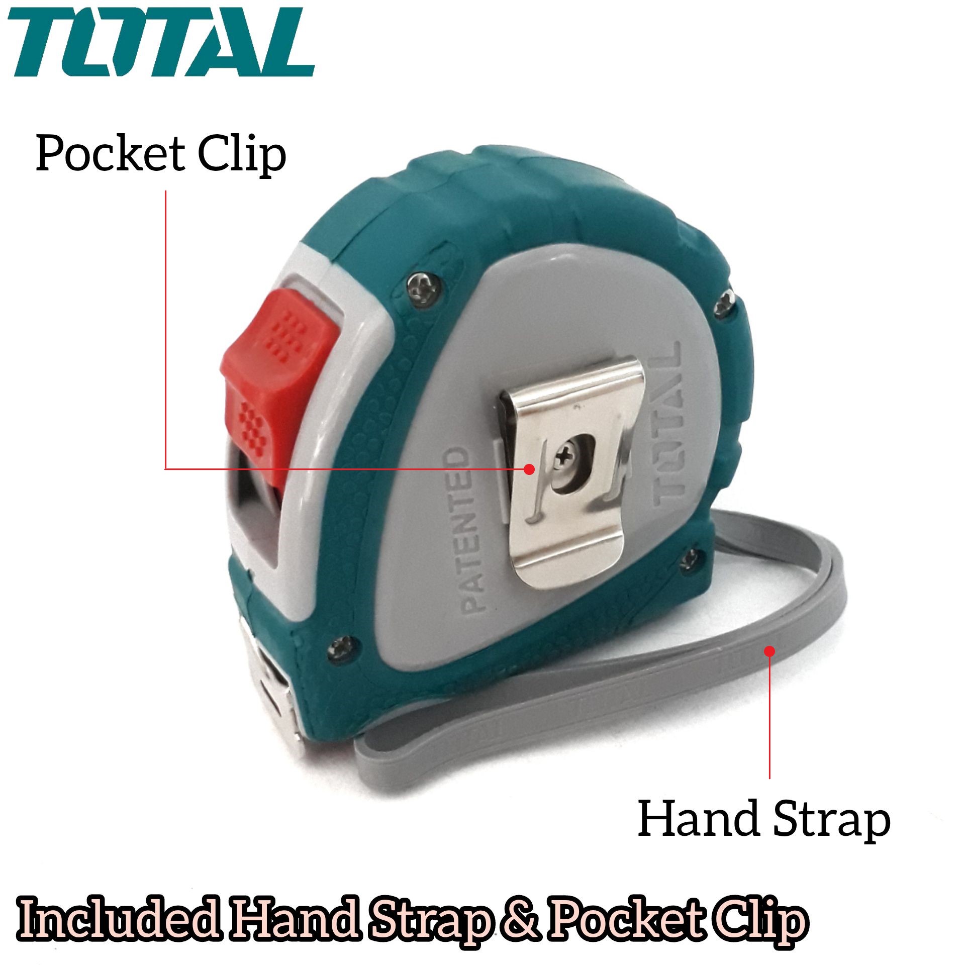 TOTAL 8M/5M X 25MM STEEL MEASURING TAPE