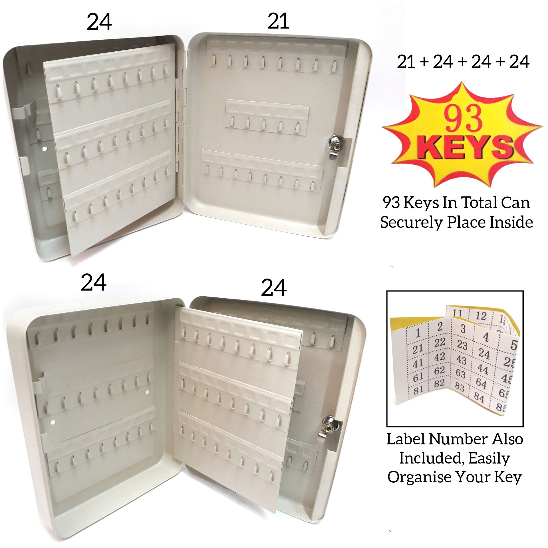 SAFETY AND SECURITY WALL MOUNTED METAL STEEL KEY BOX FOR HOME OFFICE ...